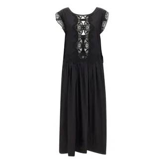 Maurizio Robe &agrave; d&eacute;tails en dentelle - Femme - Robes - Noir - Taille: 44 FR