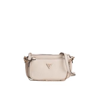 Guess Femme, Sacs, Blanc, Taille: ONE Size Sac &agrave; bandouli&egrave;re blanc avec poign&eacute;e cha&icirc;ne