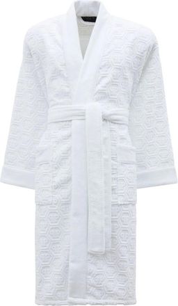 Philipp Plein unisex, V&ecirc;tements de nuit et de d&eacute;tente, Blanc, Taille: 2XL Kimono Bathrobe Hexagon