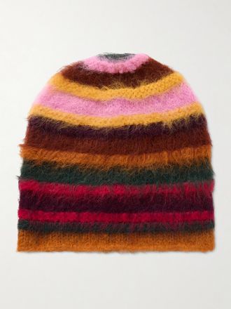 The Elder Statesman Thistle Pacific Beanie Aus Einer Gestreiften Wollmischung - Mehrfarbig