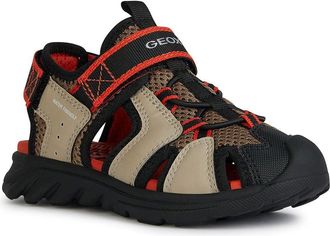 Geox Herren J AIRADYUM BO Sandal, DK BEIGE/RED, 37 EU