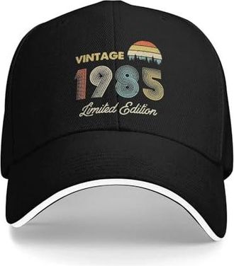 Generic Chaleur dHiver, Unisexe Vintage 1985 Fabriqué en 1985 Chapeau dextérieur Été Casquette réglable Casquette de Baseball décontractée Mode Crème Solaire 