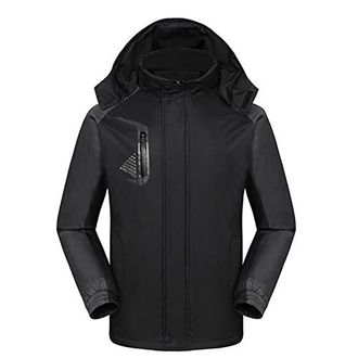 Generic Veste de ski imperméable pour femme manteau de neige dhiver chaud coupe-vent de montagne veste imperméable à capuche Veste En Jean Noir Femme Courte S