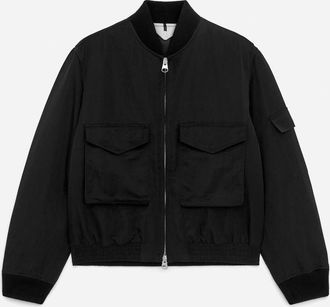 Arket Leicht Gef&uuml;tterte Nylonjacke -Schwarz