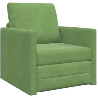 vidaXL Fu&szlig;sofa-Bett mit Kissen Hellgr&uuml;n 74 x 77 x 81 cm Samt Vidaxl
