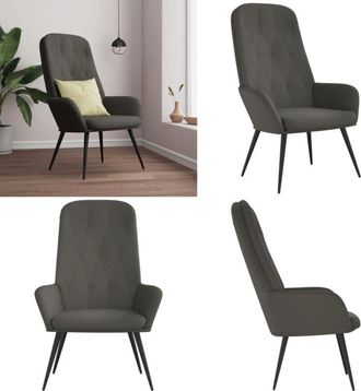 vidaXL Relaxsessel Dunkelgrau Samt - Relaxsessel - Samtsessel - Wohnzimmersessel - Grau Sessel - Bequemesessel - Home & Living
