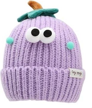 Generic Bonnet tricot&eacute; fantaisie pour femme avec cache-oreilles Motif saucisse, 01-violet., taille unique