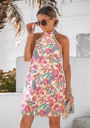 Cupshe Strandkleid Verspieltes Crush Blumenmini-Kleid