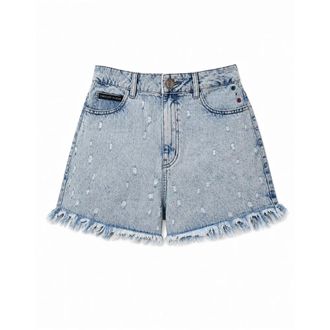 Philipp Plein Femme, Shorts, Bleu, Taille: W30 Hot Pants