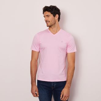 Eden Park T-shirt Rose Col V &Agrave; Manches Courtes Old Ref Pp
