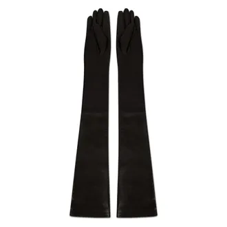 Alberta Ferretti Femme, Accessoires, Noir, Taille: 8 IN Gants Longs en Cuir
