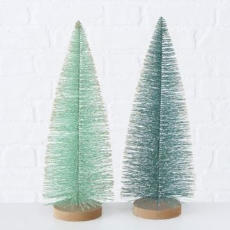 Boltze Deko Baum B&auml;umchen Dekoaufsteller H 32 cm dunkel- und hellgr&uuml;n Kunststoff 2er Set