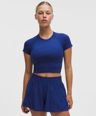 lululemon T-Shirt court Swiftly Tech 2.0 pour Femmes - Bleu - Taille 10