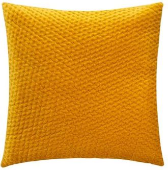 Atmosphera Atmosphera - Coussin Dolce - Velours - Jaune Ocre - 40x40 cm