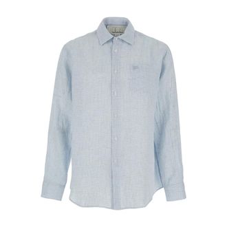 ERL Erl, Homme, Chemises, Bleu, Taille: M Chemise &agrave; Carreaux Tiss&eacute;e