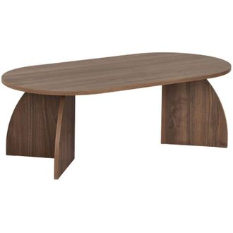 Calicosy Table basse avec plateau ovale et pieds courb&eacute;s L120 cm SELENE