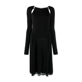 Ferragamo Casual Schwarzes Midi-Kleid - - Dresses - Damen - Schwarzk - 2XS