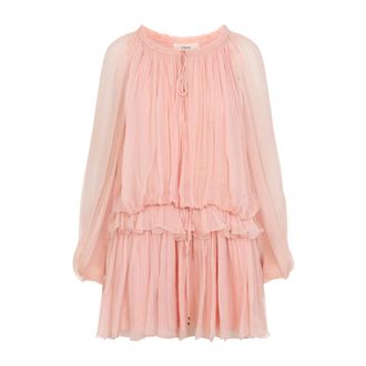 Chlo&eacute; Silk Mini Dress - - Dresses - Damen - Rosa - S