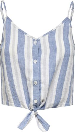 Only ONLCARO Strap Linen Blend Knot TOP PNT