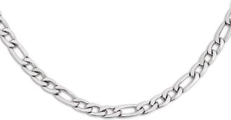 Singularu Figaro Halskette. Edelstahl mit Silberfarbener Beschichtung. Schmuck für Damen