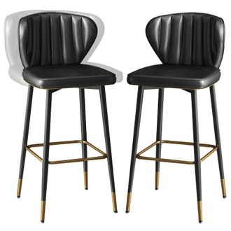 Generic 26/30 Zoll hohe Barhocker mit Kunstlederbezug und Fu&szlig;st&uuml;tze, um 360&deg; drehbare Barhocker f&uuml;r K&uuml;cheninsel, Kneipe, Bistro