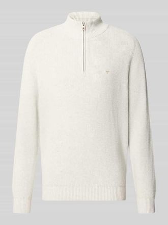 Fynch-Hatton Regular Fit Strickpullover aus reiner Baumwolle mit Troyer-Kragen