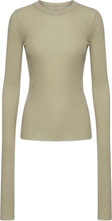 Rick Owens Femme, Tops, Beige, Taille: 36 FR T-Shirt Cropped Rib LS