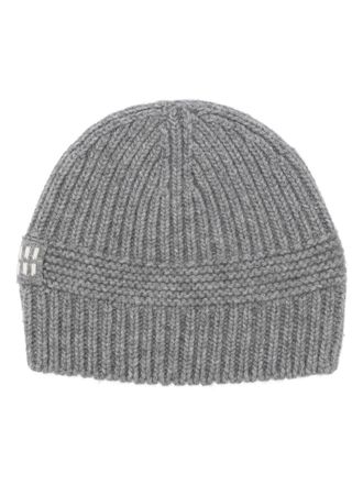 Miu Miu bonnet à patch logo - Gris