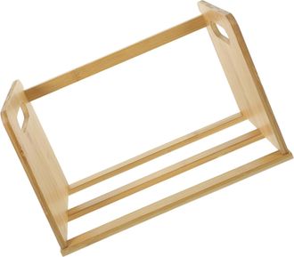 Valiclud Massivholz Desktop Regal Organizer Mit Hoher Belastbarkeit Multifunktionales Buch Schallplatten-Display Offen Gestaltetes Cd Zeitschriftenregal Für Bü