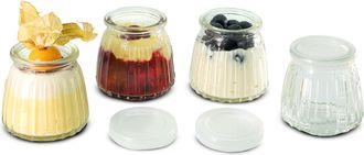 My Home 4er Set Mini Dessertgl&auml;ser mit Deckel