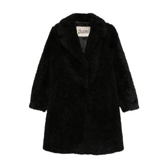 Herno Weicher langer Mantel aus Kunstpelz - - Jackets - Damen - Schwarzk - XS