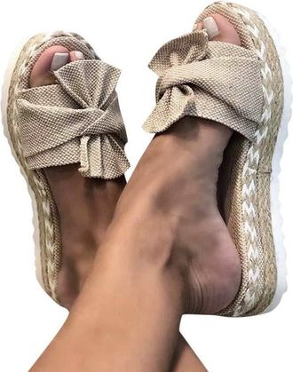 Onsoyours Damen Sommer Sandalen L&auml;ssige Casual Flache Schuhe Plateau Flat Heel Elegant R&ouml;mersandalen Pantoletten Wedge Peep Toe Flip Flop Plattform Schuhe Stran