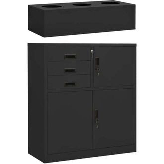 vidaXL Armoire de bureau et jardini&egrave;re Anthracite 90x40x125 cm Acier