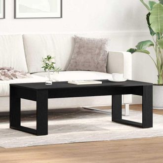 vidaXL vidaXL Table basse Ch&ecirc;ne noir 102 x 50 x 35 cm Bois ding&eacute;nierie