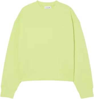 Lacoste Femme, Sweatshirts et sweats &agrave; capuche, Vert, Taille: 34 FR SweaT-shirt Oversize en Jersey Double Face