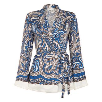 P.A.R.O.S.H. P.a.r.o.s.h., Femme, Blouses et Chemises, Bleu, Taille: 42 FR Manteaux