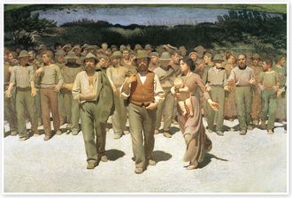 Posterlounge Der vierte Stand Poster von Giuseppe Pellizza da Volpedo 150 x 100 cm Wandbilder Wanddeko