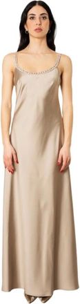 D.exterior Femme, Robes, Beige, Taille: 40 FR Abito lungo new satin wash