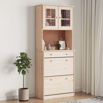 vidaXL Highboard alta 77x35x188 cm Massivholz Kiefer - Vidaxl