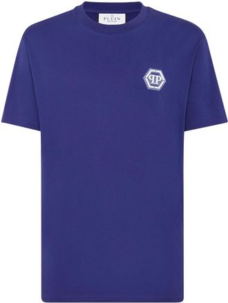 Philipp Plein Homme, Tops, Bleu, Taille: 3XL T-Shirt Col Rond Iconic Plein