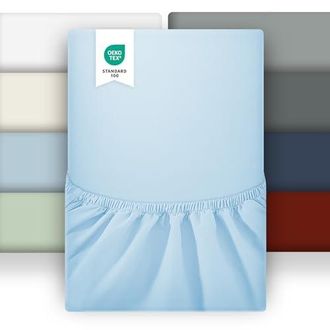 Puredown Lot de 2 Drap Housse 150x190cm cm avec Bonnet de 38 cm pour Matelas Épais - Protège-Matelas Polyester Microfibre Brossée, Parure de Lit Certifié Oeko-