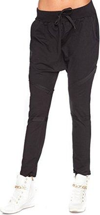 FUTURO FASHION Pantalon de Jogging pour Femme - Style Sarouel - Tailles 36 &agrave; 42 - FT3007 - Noir - 38 (M)