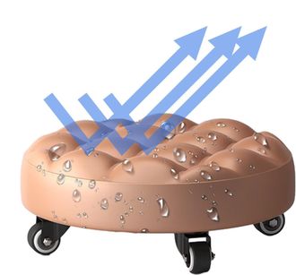 Generic Bodenstühle für Sitzrollen, niedriger Hocker, vielseitiger Bodenstuhl mit niedriger Höhe, Shop-Hocker aus PU-Leder, für die Reinigung zu Hause, Pickni