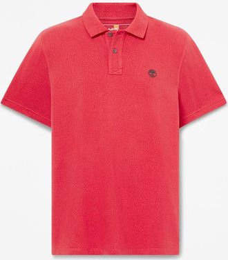 Timberland Kurz&auml;rmeliges Millers River Piqu&eacute;-Polohemd f&uuml;r Herren in Rot, Herren, Rot, Gr&ouml;&szlig;e