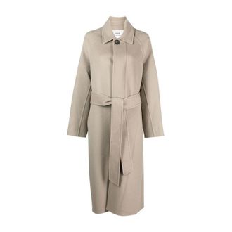 Ami Femme, Manteaux, Beige, Taille: 36 FR Manteaux ceintur&eacute;s