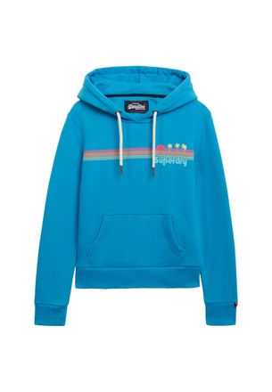 Superdry Damen Hoodie mit Regenbogenstreifen Azurblau 44