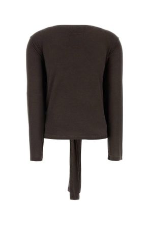Uma Wang Womens Brown Stretch Modal Tibi T-Shirt Exterior: Elastane Maglie Sweater