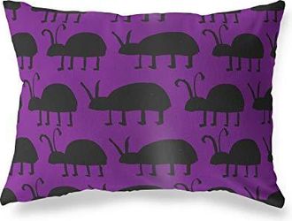 Bonamaison Le Jardin du Lin Kissenbezug Zierkissenbezug Lila-Schwarz Kissenbezug, Für Bett, Auto, Sofa, Haus, Wohnzimmer, Schlafzimmer, Dekoration, 45x60 Cm - En