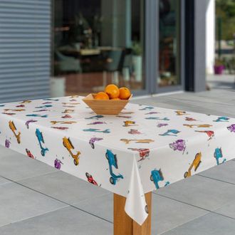 Laro Wachstuch-Tischdecke Abwaschbar Garten-Tischdecke Wachstischdecke PVC Plastik-Tischdecken Eckig Meterware Wasserabweisend Abwischbar, Muster:Roller Ri
