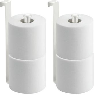 InterDesign iDesign 69384EU Classico WC-Rollenhalter zum H&auml;ngen &uuml;ber den Sp&uuml;lkasten, perlmuttwei&szlig; (Packung mit 2)